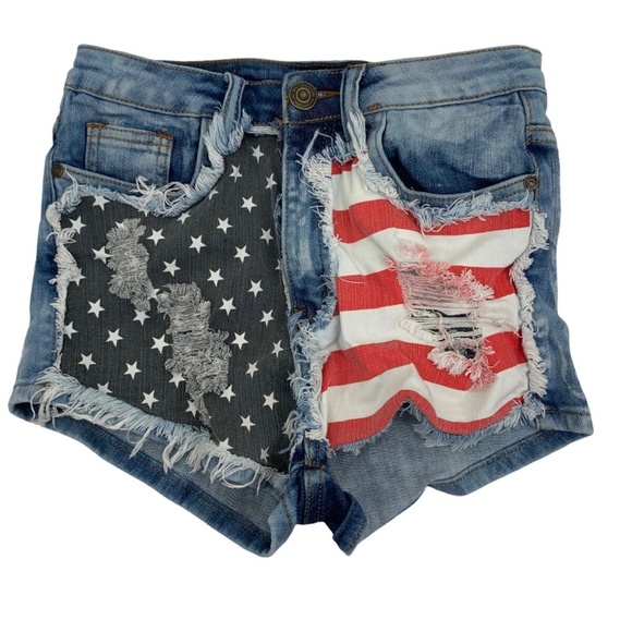 Machine | Shorts | Machine Italy High Rise Distressed Flag Shorts S 26 ...